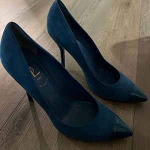 Yves Saint Laurent | Shoes | Ysl Yves Saint Laurent Blue Suede Pump ...
